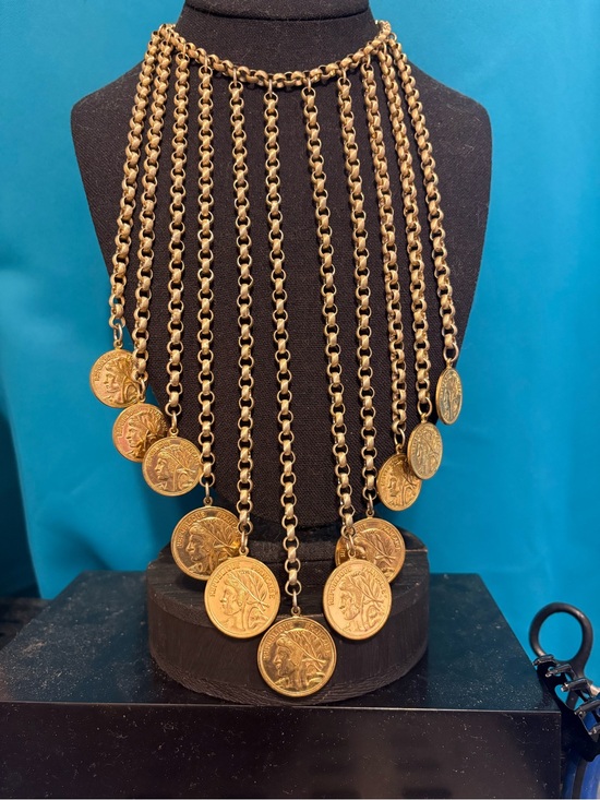 Source Unknown | Jewelry | Stunning French Coin Vintage Necklace 55 ...